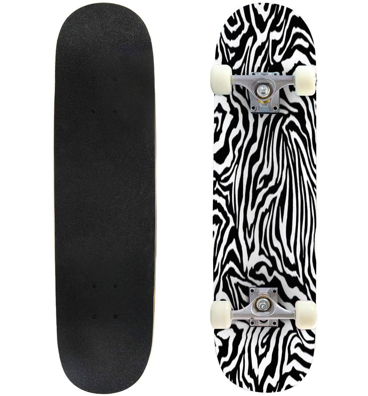 Skateboards for Beginners Seamless Black white animal skin Repeatable ...