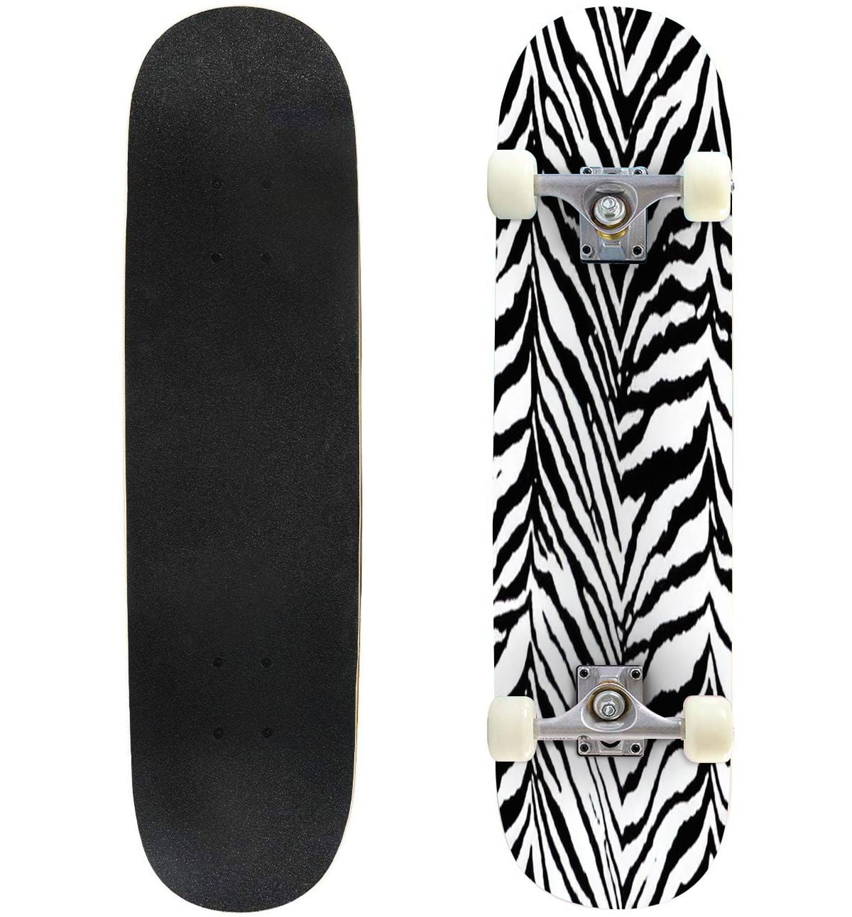 Skateboards for Beginners Seamless Black white animal skin Repeatable ...