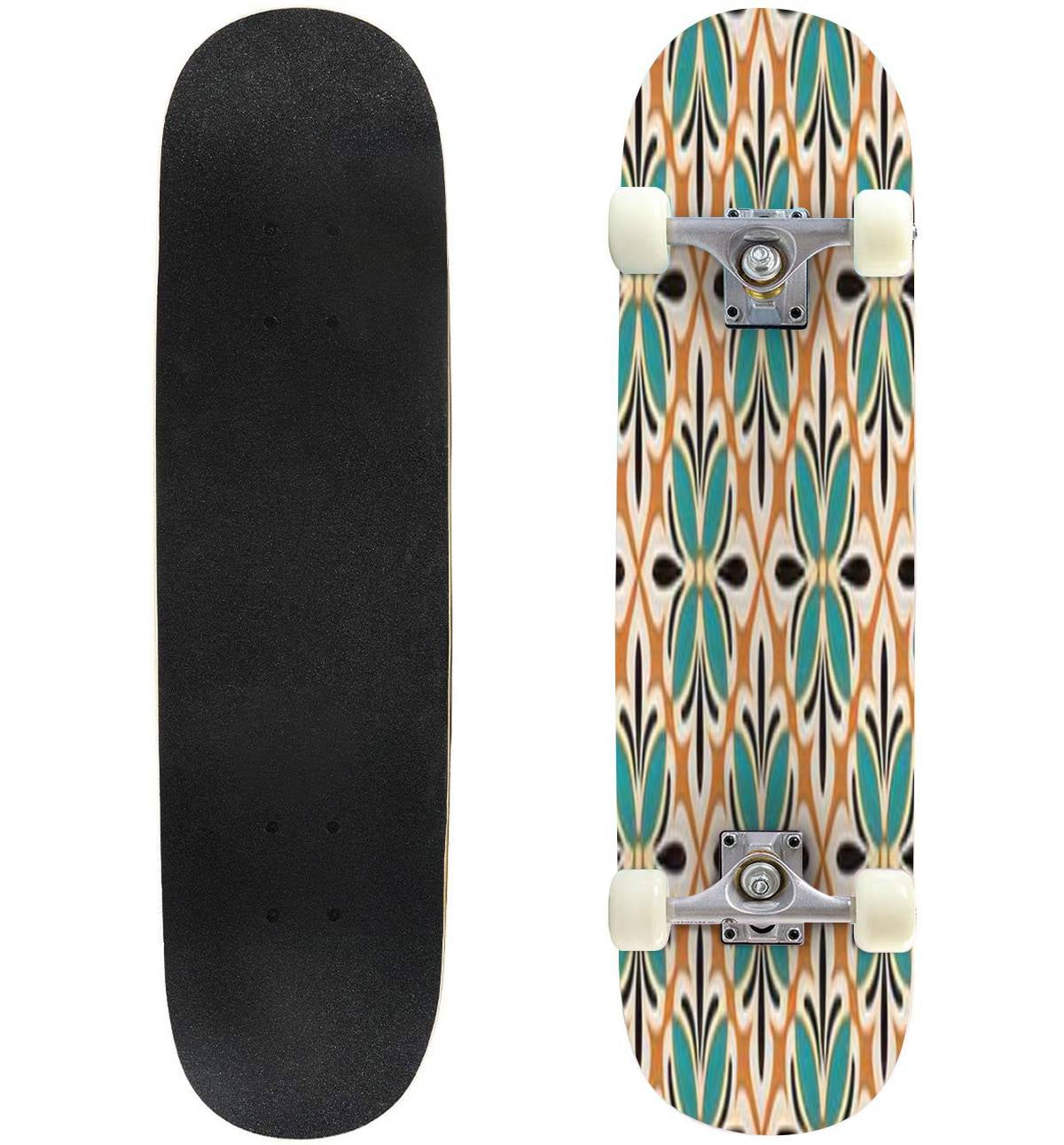 Skateboards for Beginners Seamless abstract floral beige 31"x8" Maple ...