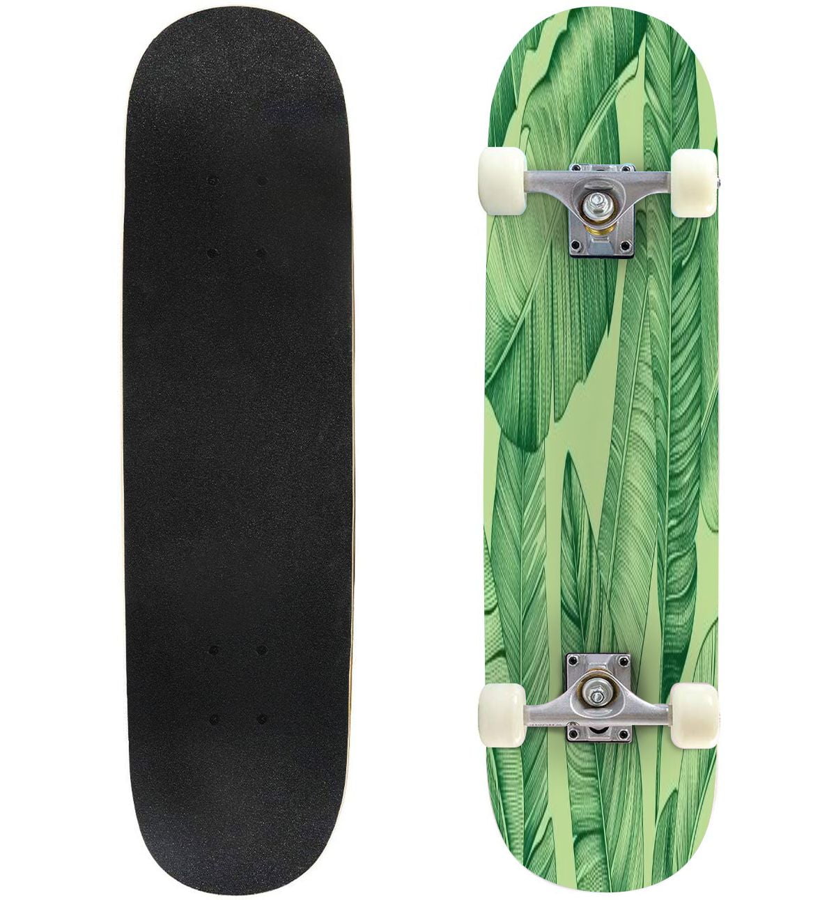 Skateboards for Beginners Seamless banana leaves line style tropican ...