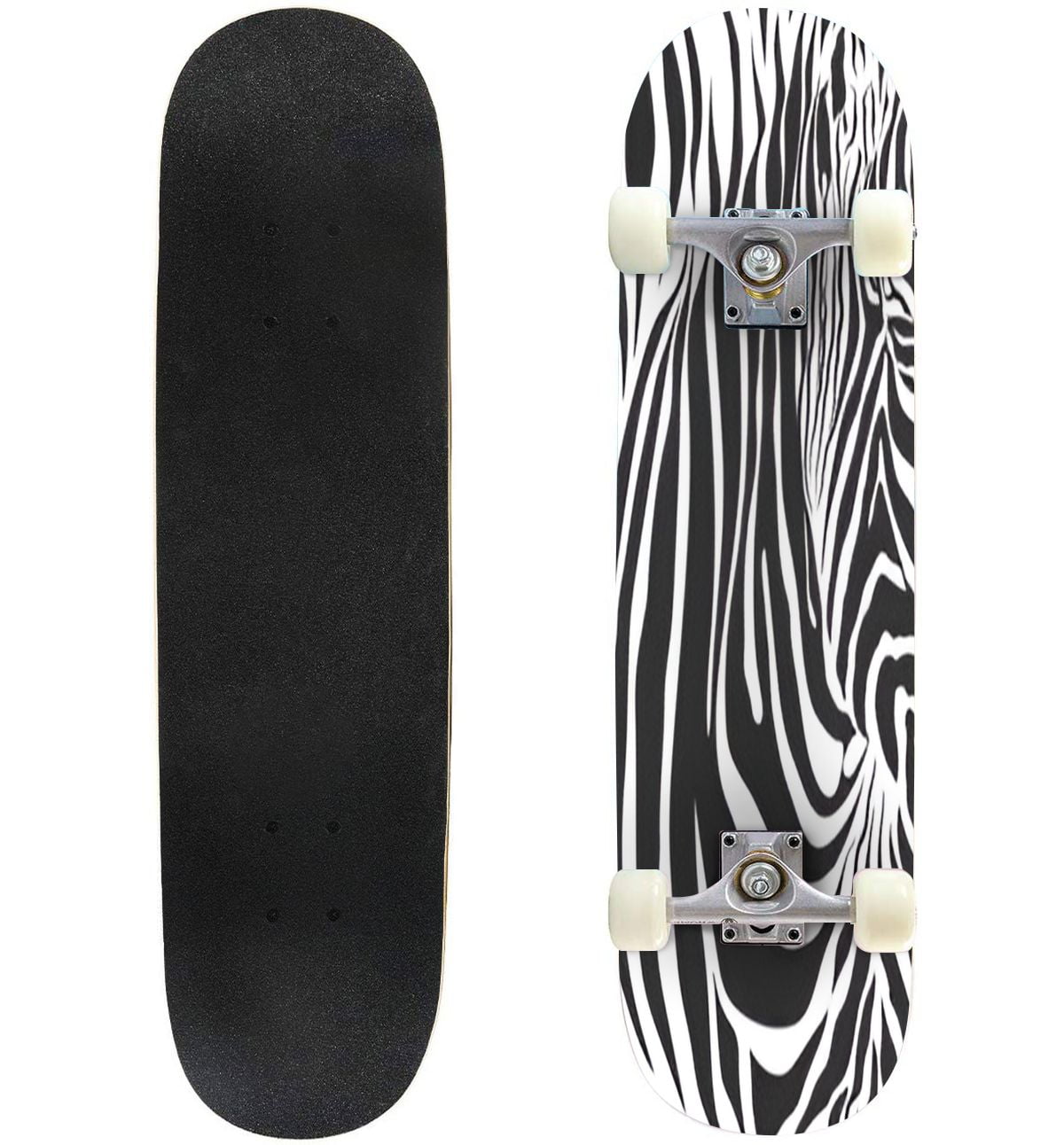 Skateboards for Beginners Seamless black white zebra fur pattern ...