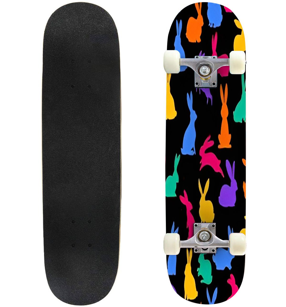 Skateboards for Beginners Seamless colorful rabbit pattern Texture ...