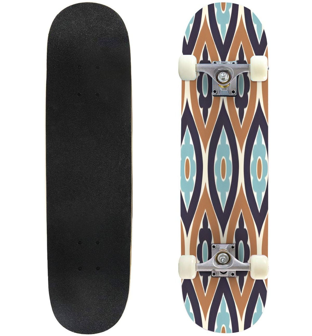 Skateboards for Beginners Seamless geometric pattern Color print 31"x8 ...