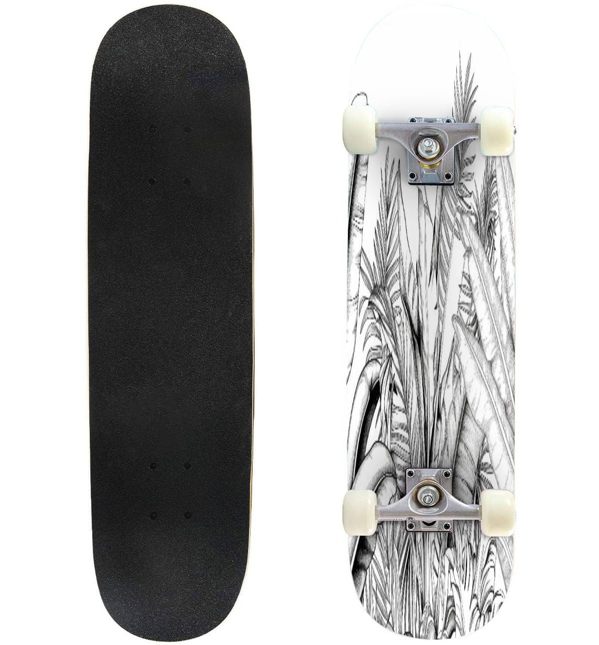 Skateboards for Beginners Seamless line tropical palm trees banana ...