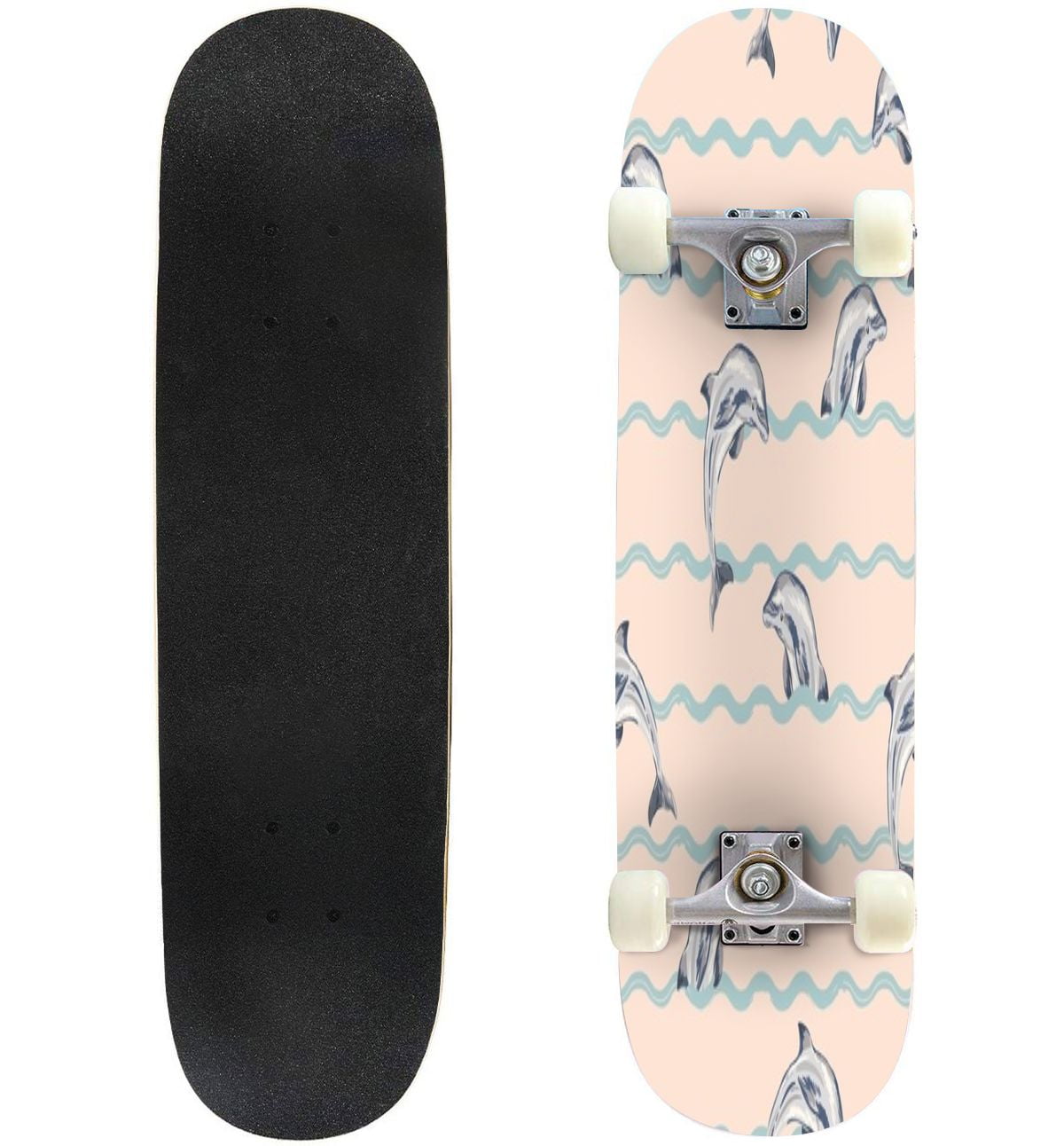 Skateboards for Beginners Seamless pattern Ocean wave line striped ...