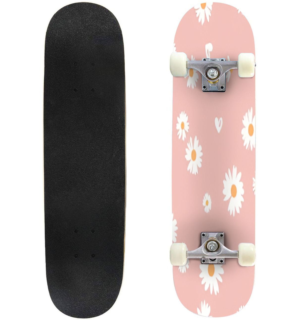 Skateboards for Beginners Seamless pattern daisy flower hand drawn ...