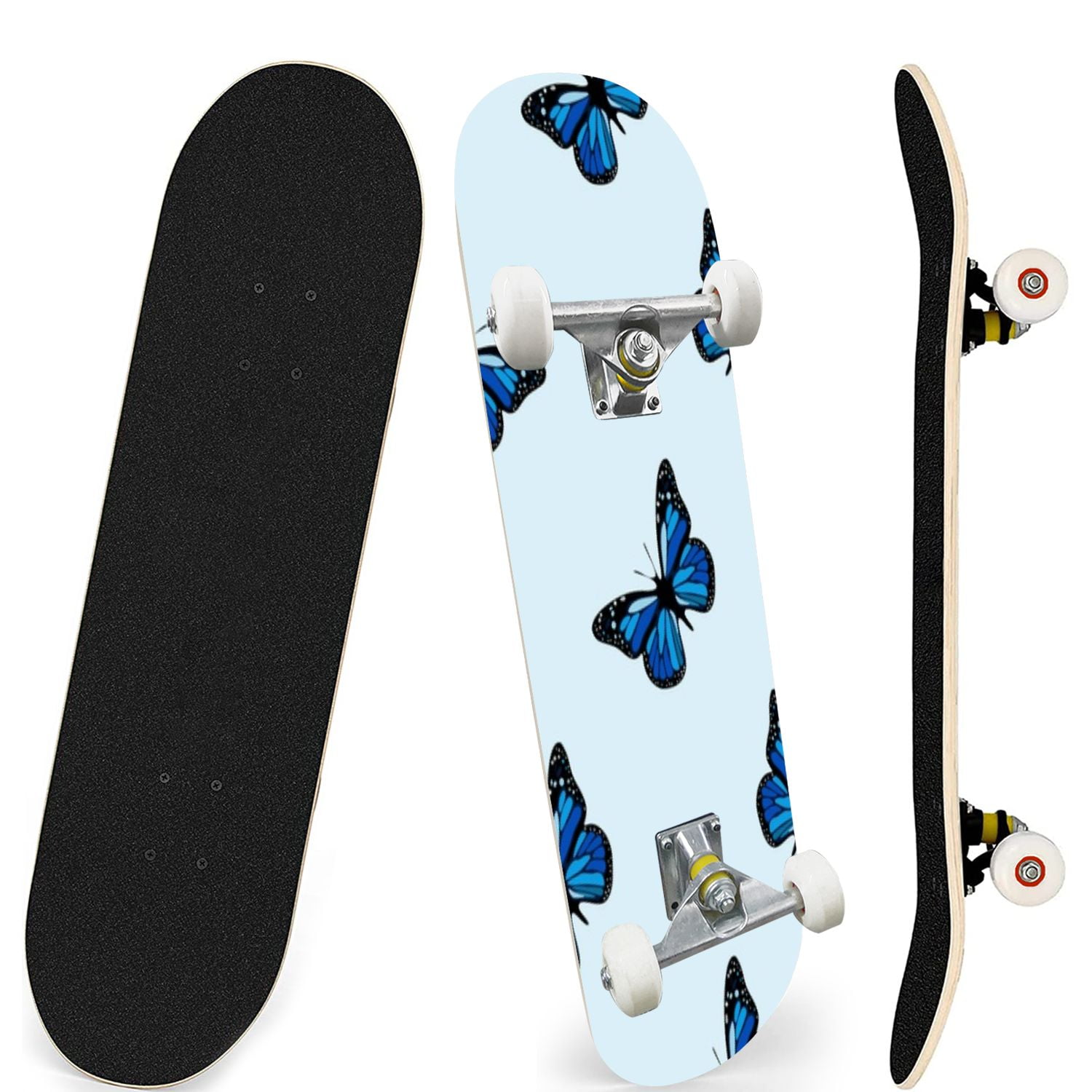 Skateboards for Beginners Seamless pattern multiple bright blue ...
