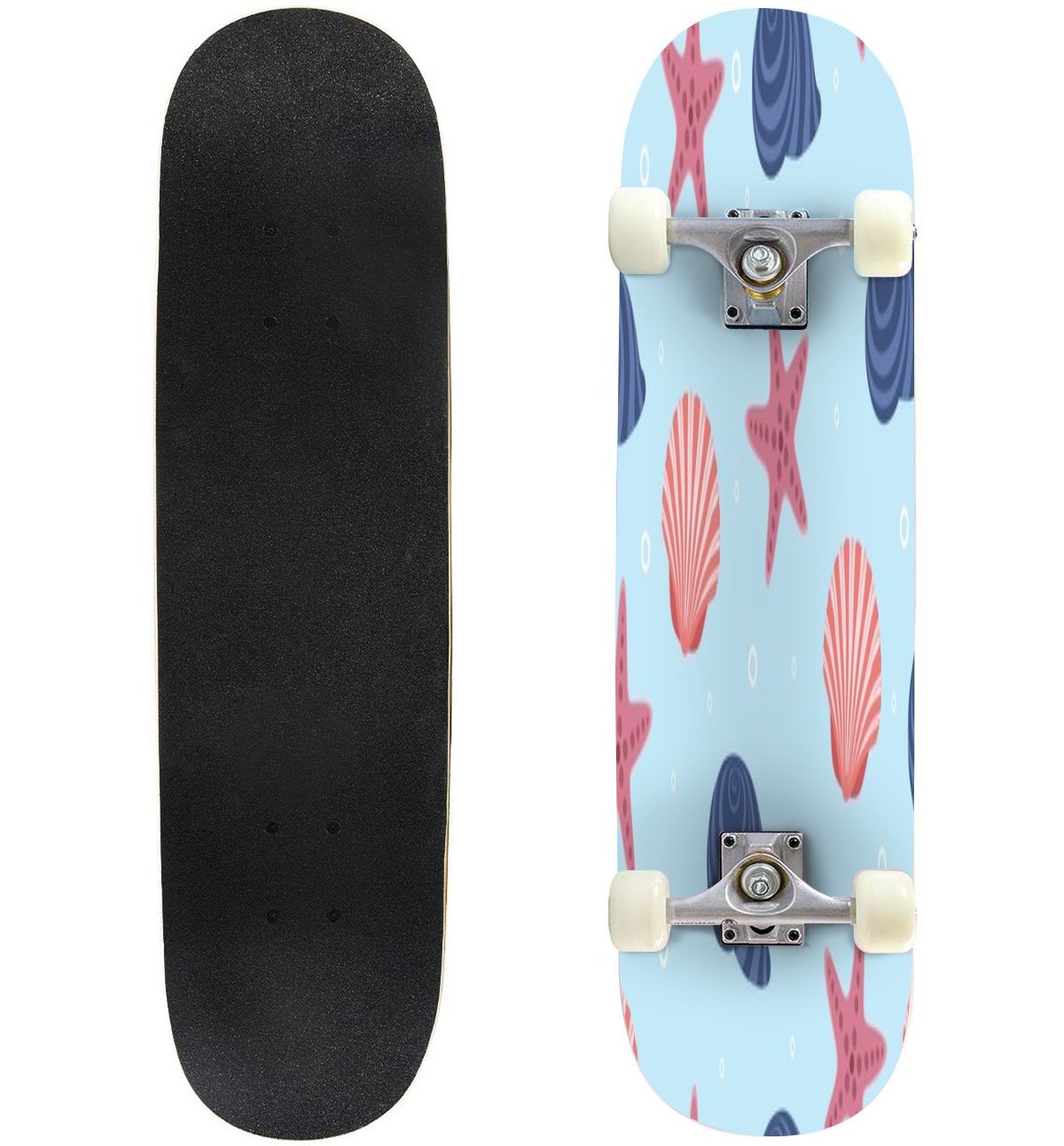 Skateboards for Beginners Seamless pattern seashell snail scallop ...