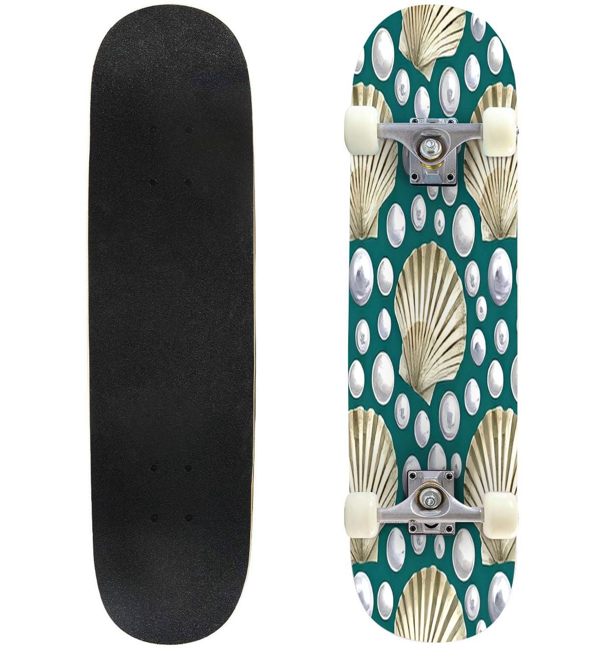 Skateboards for Beginners Seamless pattern watercolor Seashell Hand ...