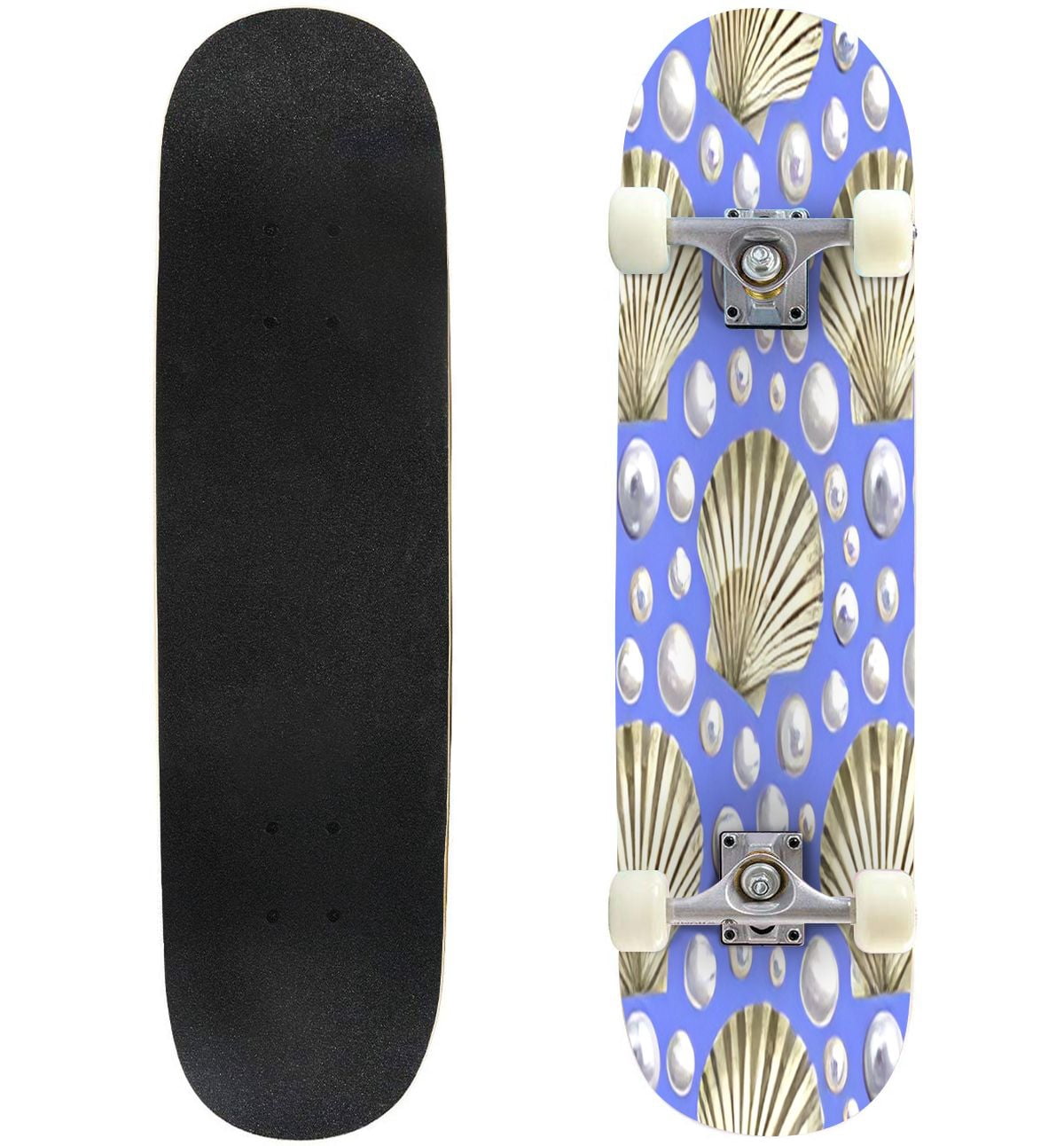 Skateboards for Beginners Seamless pattern watercolor Seashell Hand ...