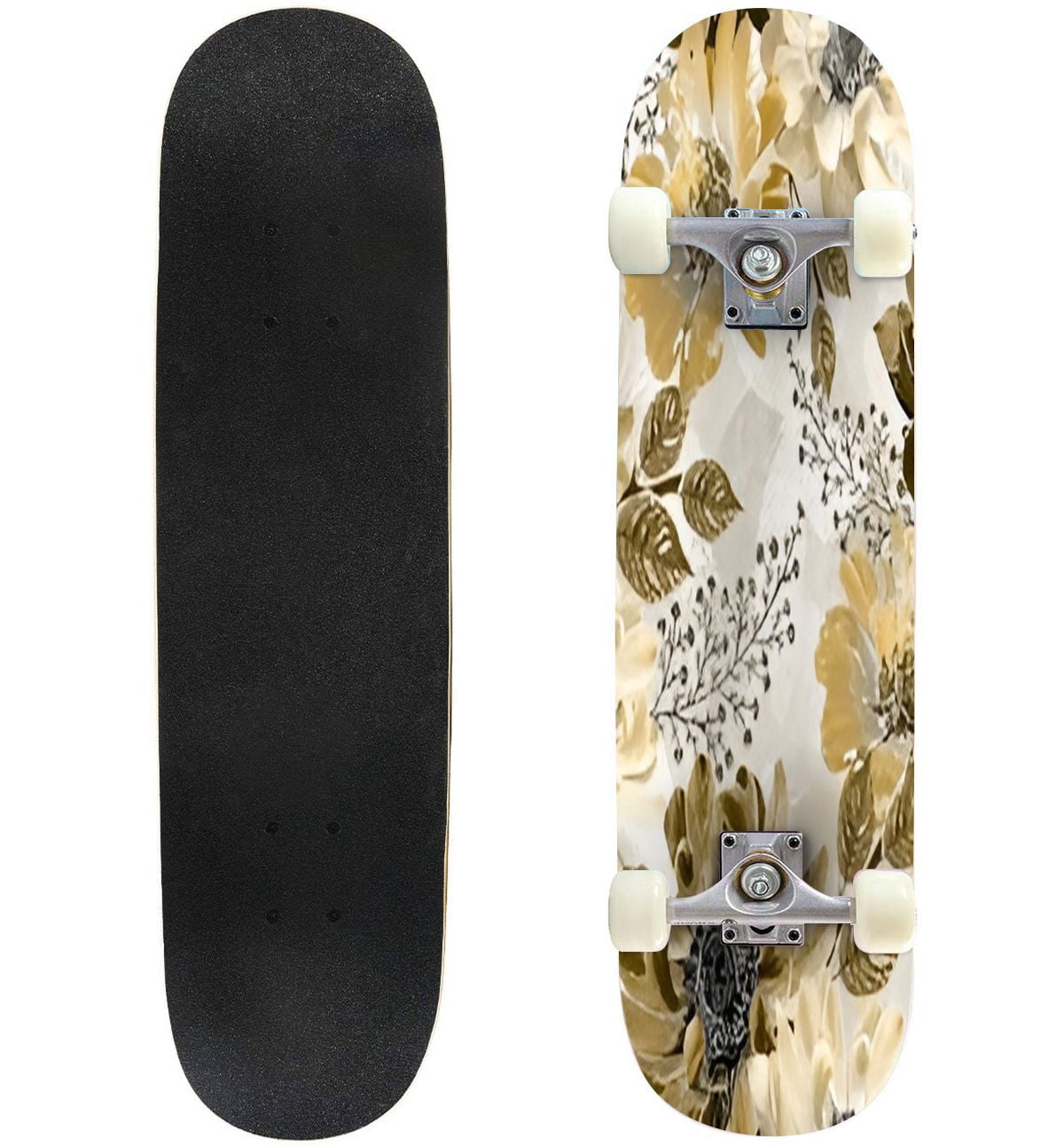 Skateboards for Beginners Seamless retro floral pattern watercolor ...