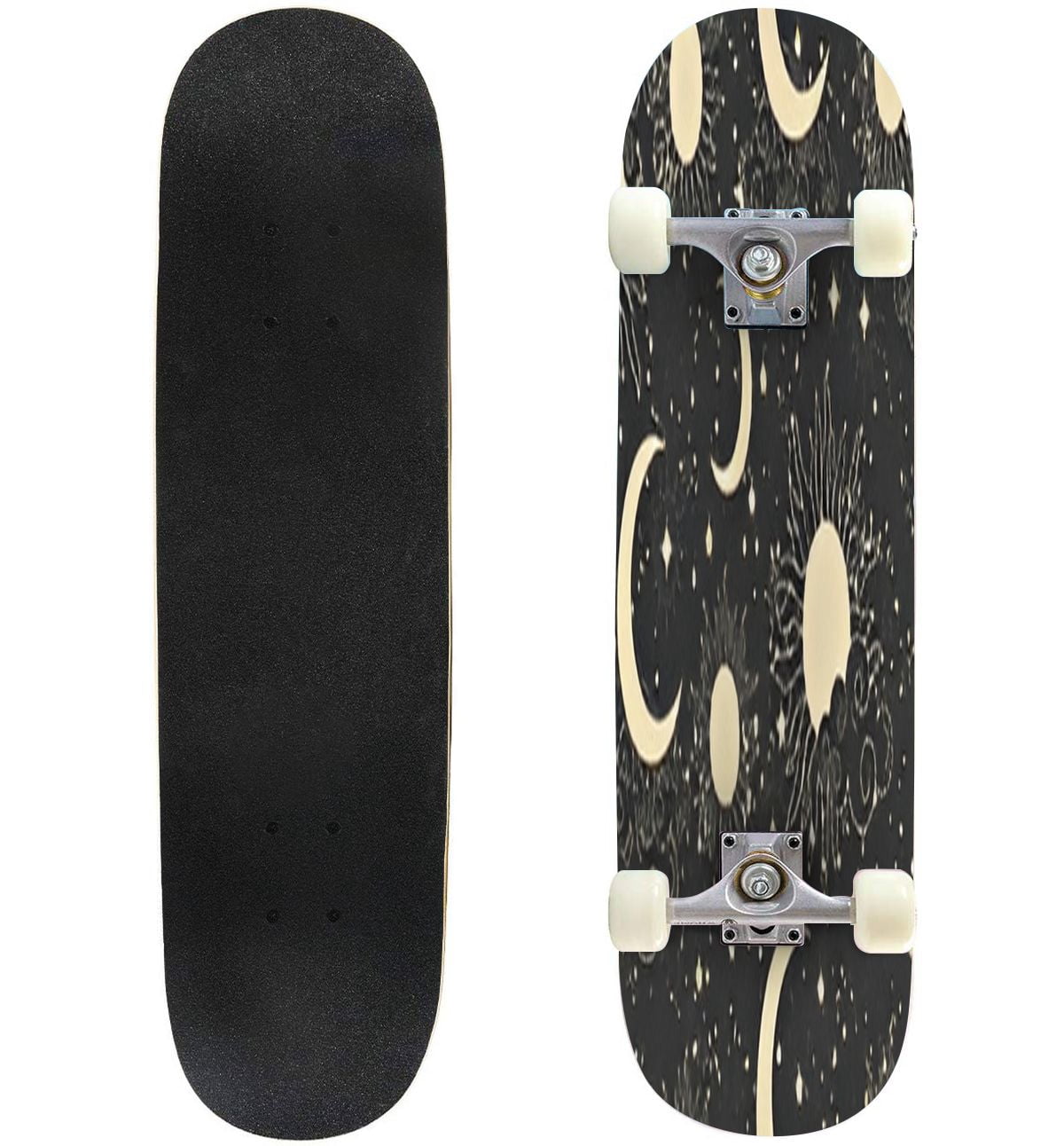 Skateboards for Beginners Seamless sky background stars sun moon a ...