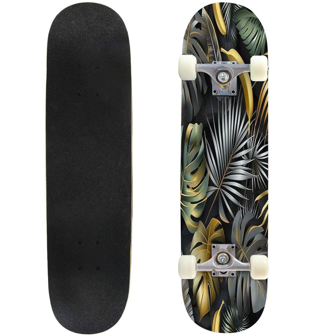 Skateboards for Beginners Seamless tropical Leaves palm tree 31"x8 ...