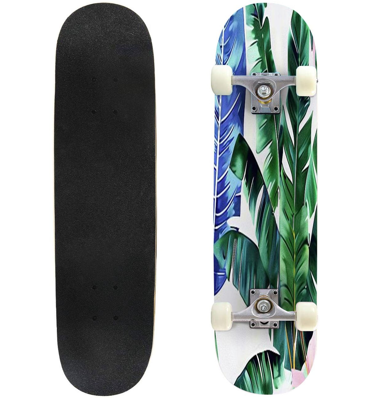 Skateboards for Beginners Seamless tropical flower leaf botanical style ...