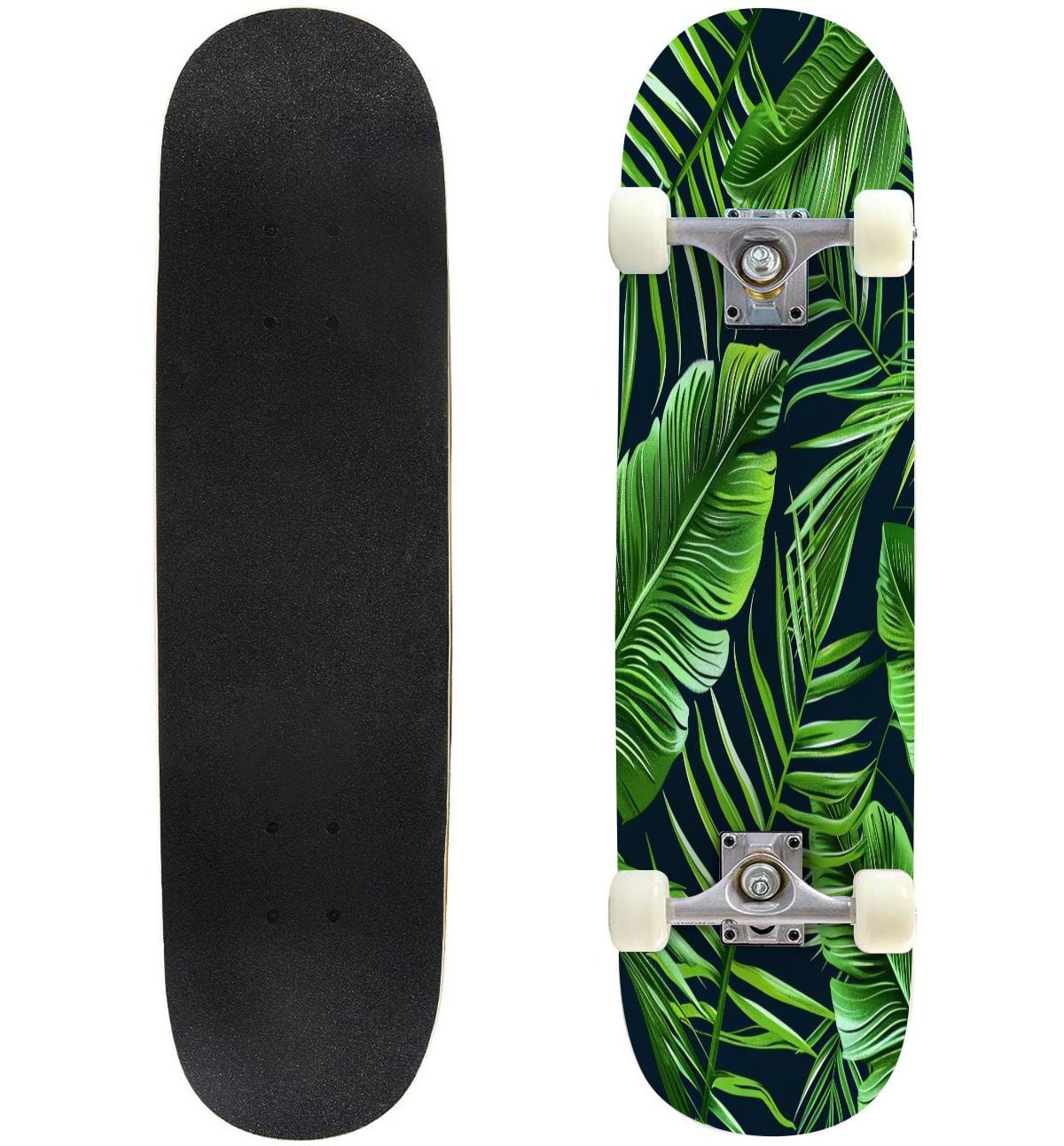 Skateboards for Beginners Seamless tropical leaves 31"x8" Maple Double ...