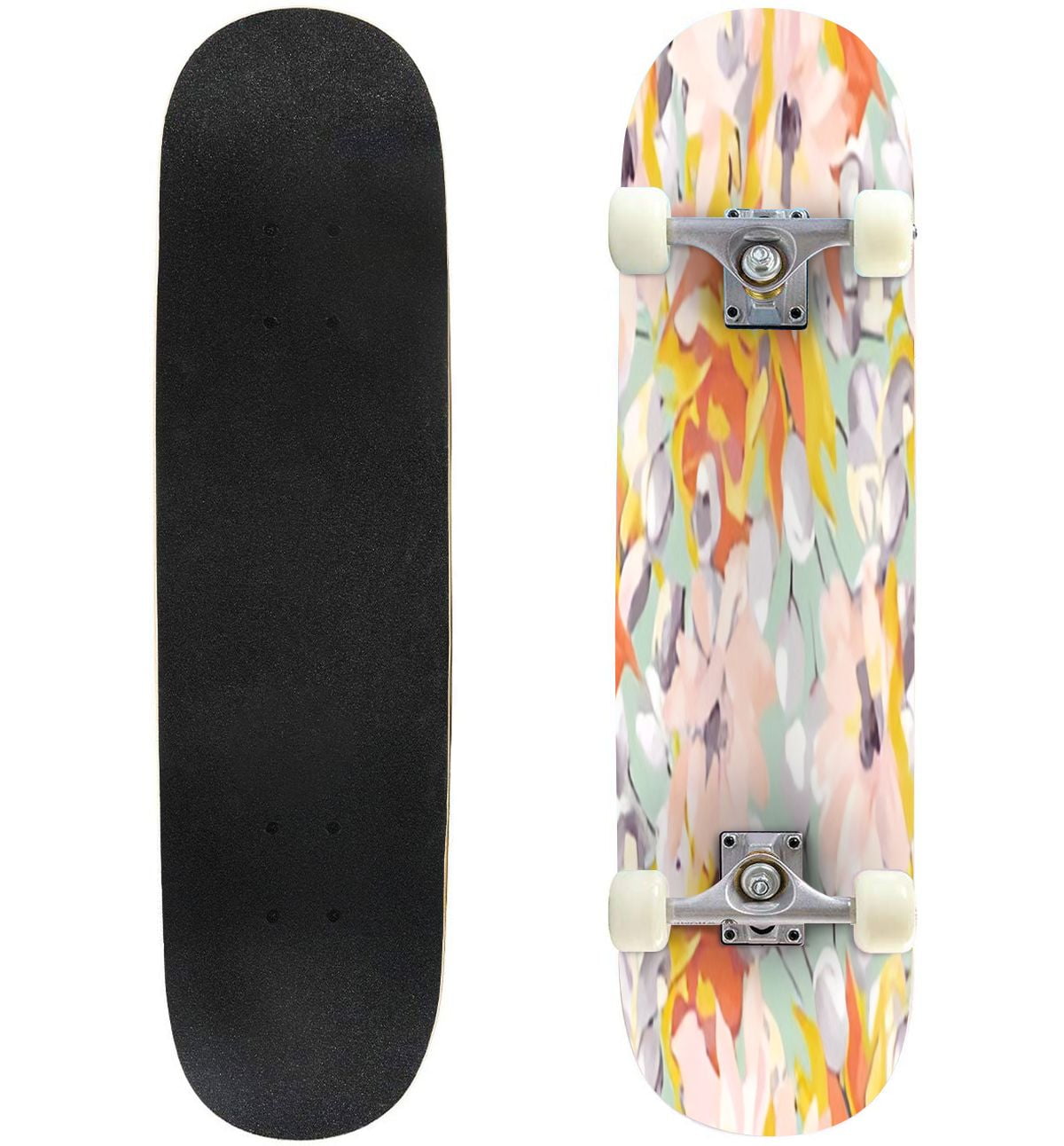 Skateboards for Beginners Simple seamless pattern hand drawn gouache ...