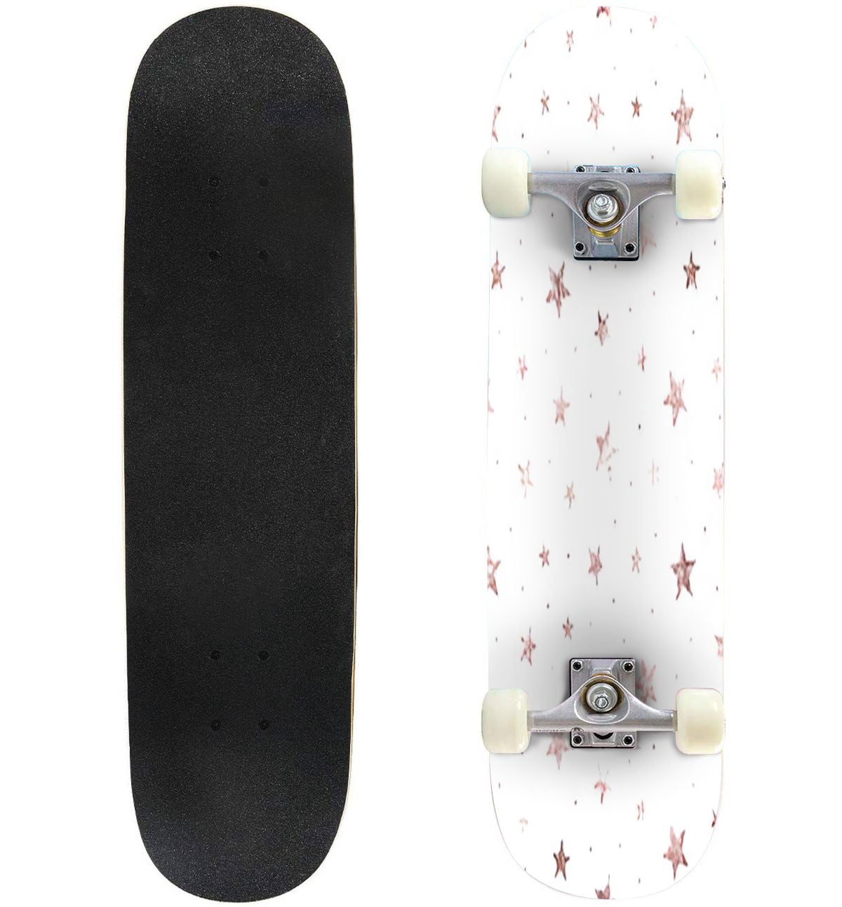 Skateboards for Beginners Stars Rose gold foil Pink seamless pattern ...