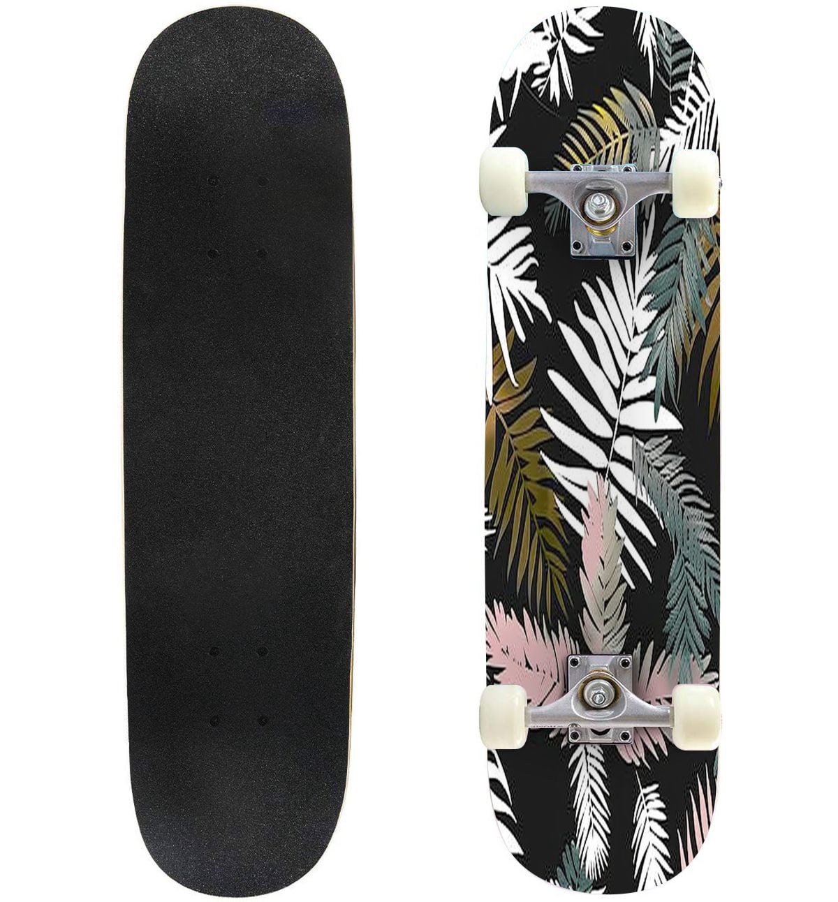 Skateboards for Beginners Trendy Dark Beautiful kind leaves fill polka ...