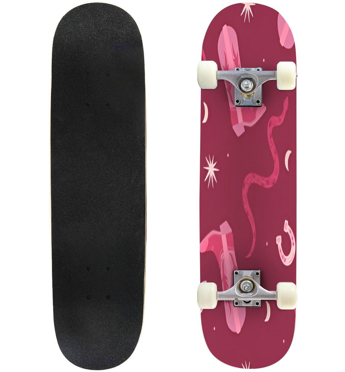 Skateboards for Beginners Trendy pink seamless pattern cowboy boots ...