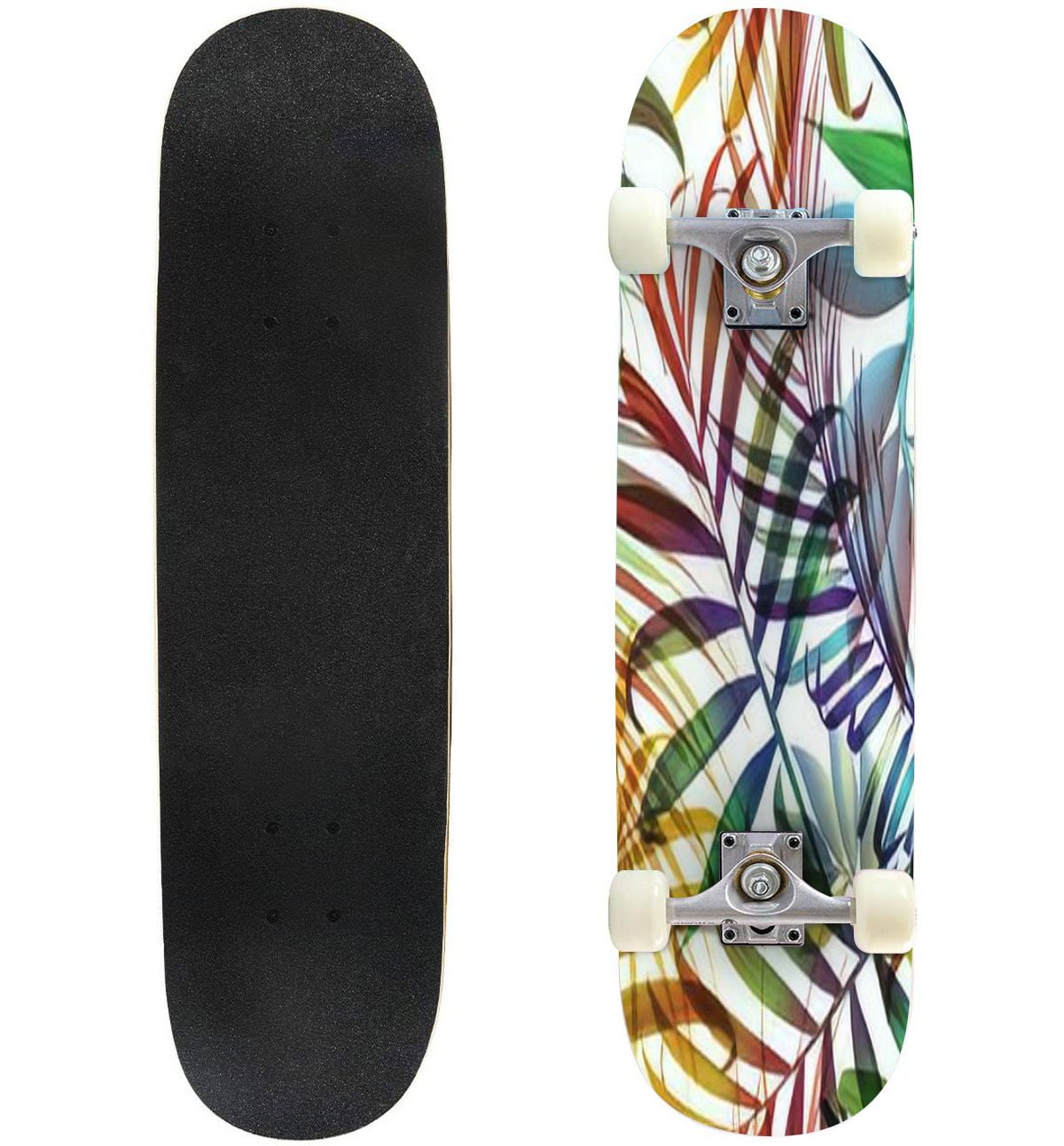 Skateboards for Beginners Tropical monstera palm leaves seamless ...