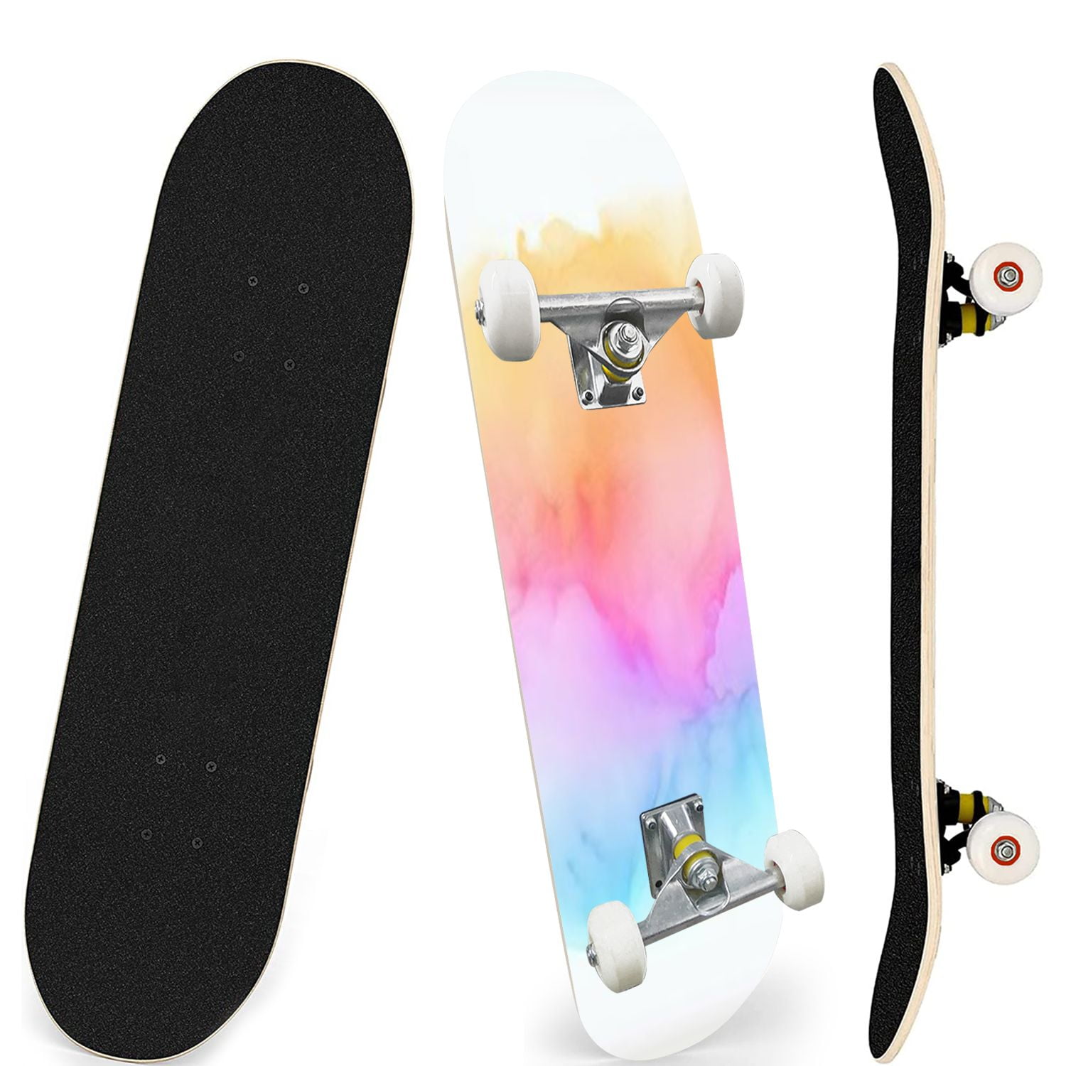 Skateboards for Beginners Watercolor liquid colorful splash Rainbow ...