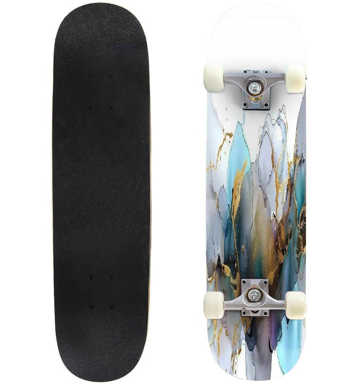 Skateboards for Beginners Watercolor multicolor abstract paint alcohol ...