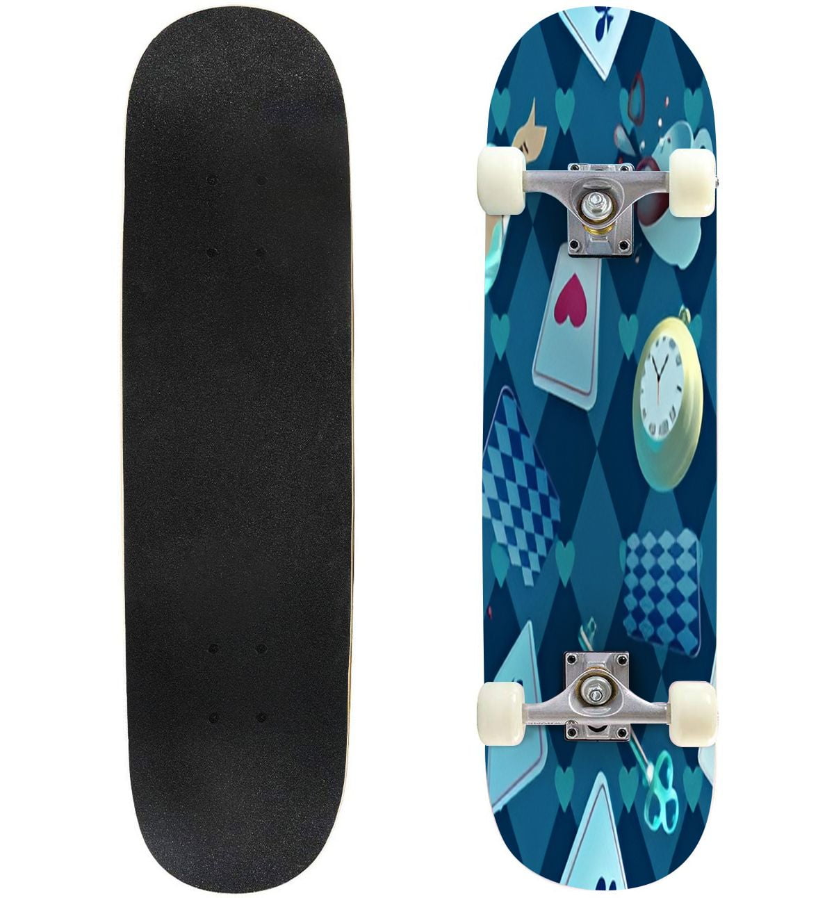 Skateboards for Beginners Wonderland Playing cards pocket watch key cup ...