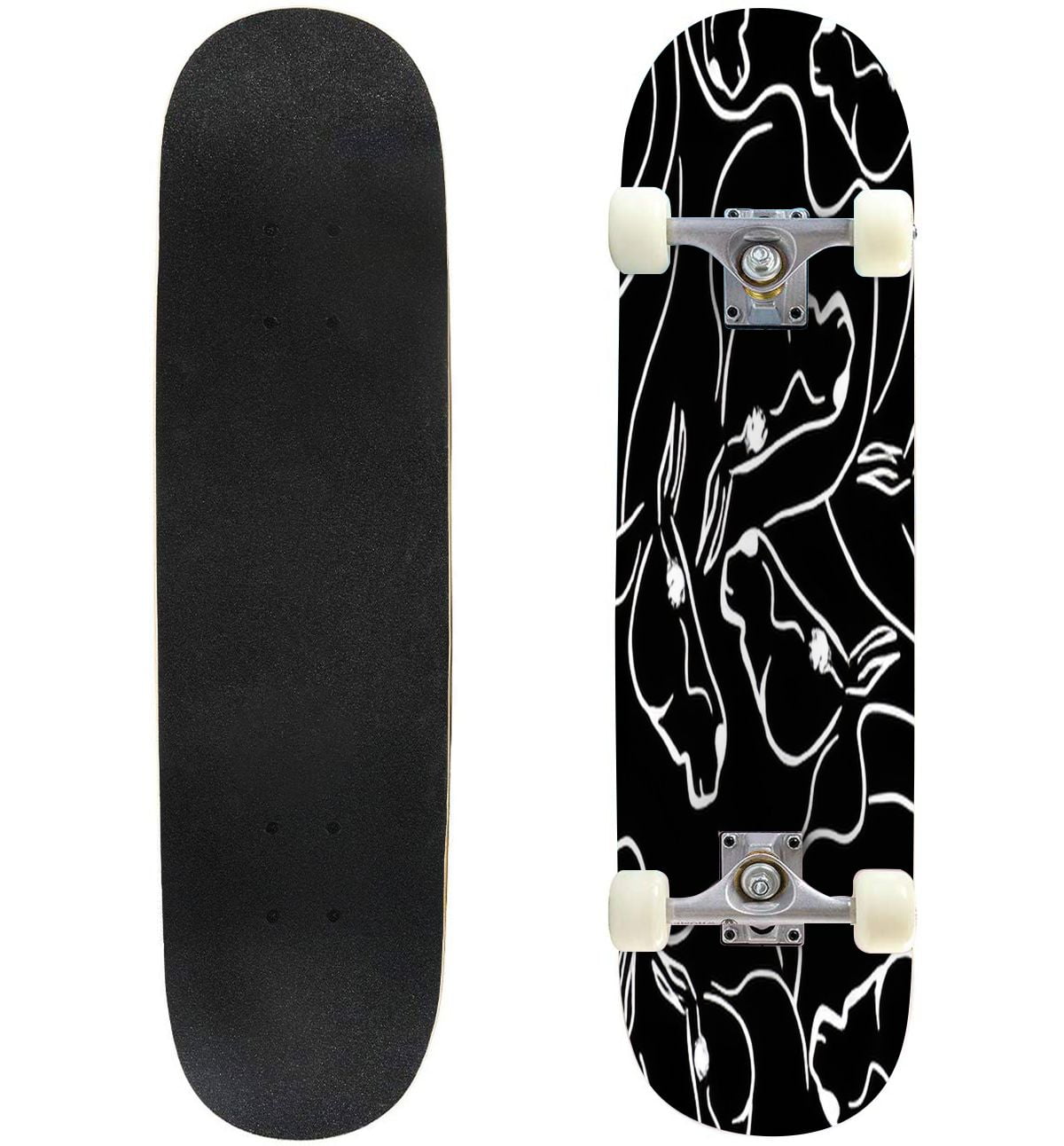 Skateboards for Beginners black Abstract Hand Drawn Line Drawing Horse ...