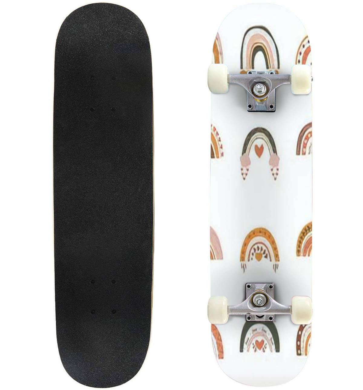 Skateboards for Beginners boho rainbows isolated elements white Hearts ...