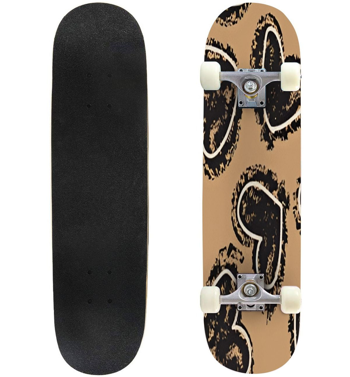 Skateboards for Beginners brown Neutral Colour Heart shape seamless ...