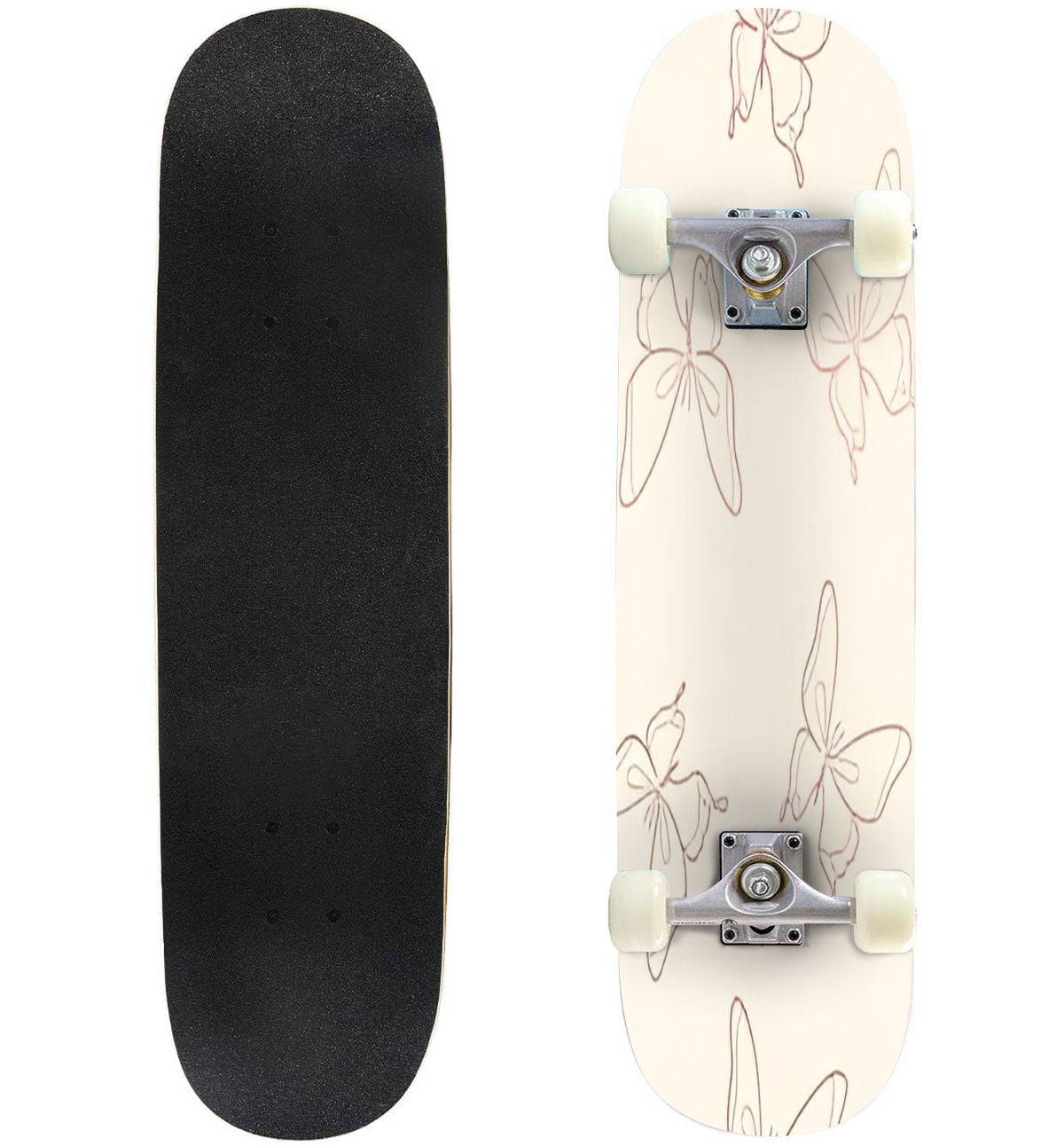 Skateboards for Beginners butterfly seamless repeat pattern design ...