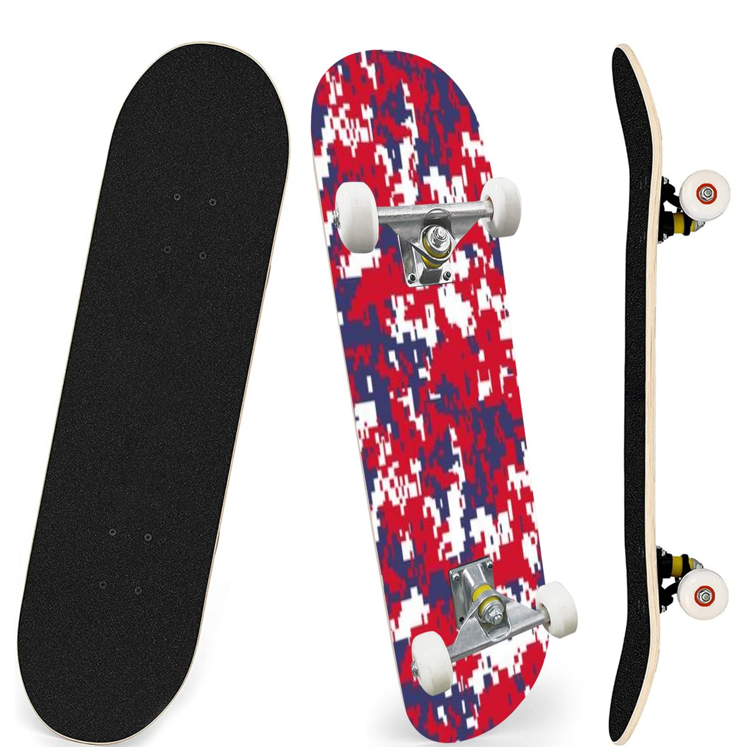 Skateboards for Beginners camouflage texture white red blue for textile ...