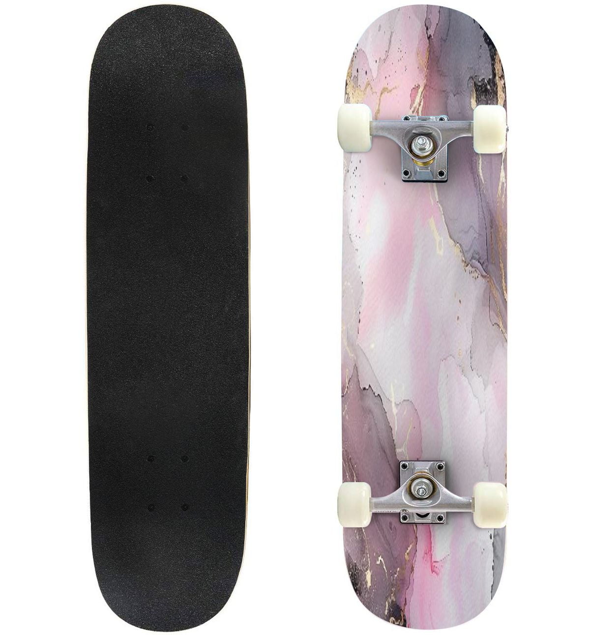 Skateboards for Beginners gold alcohol ink splash liquid flow texture ...