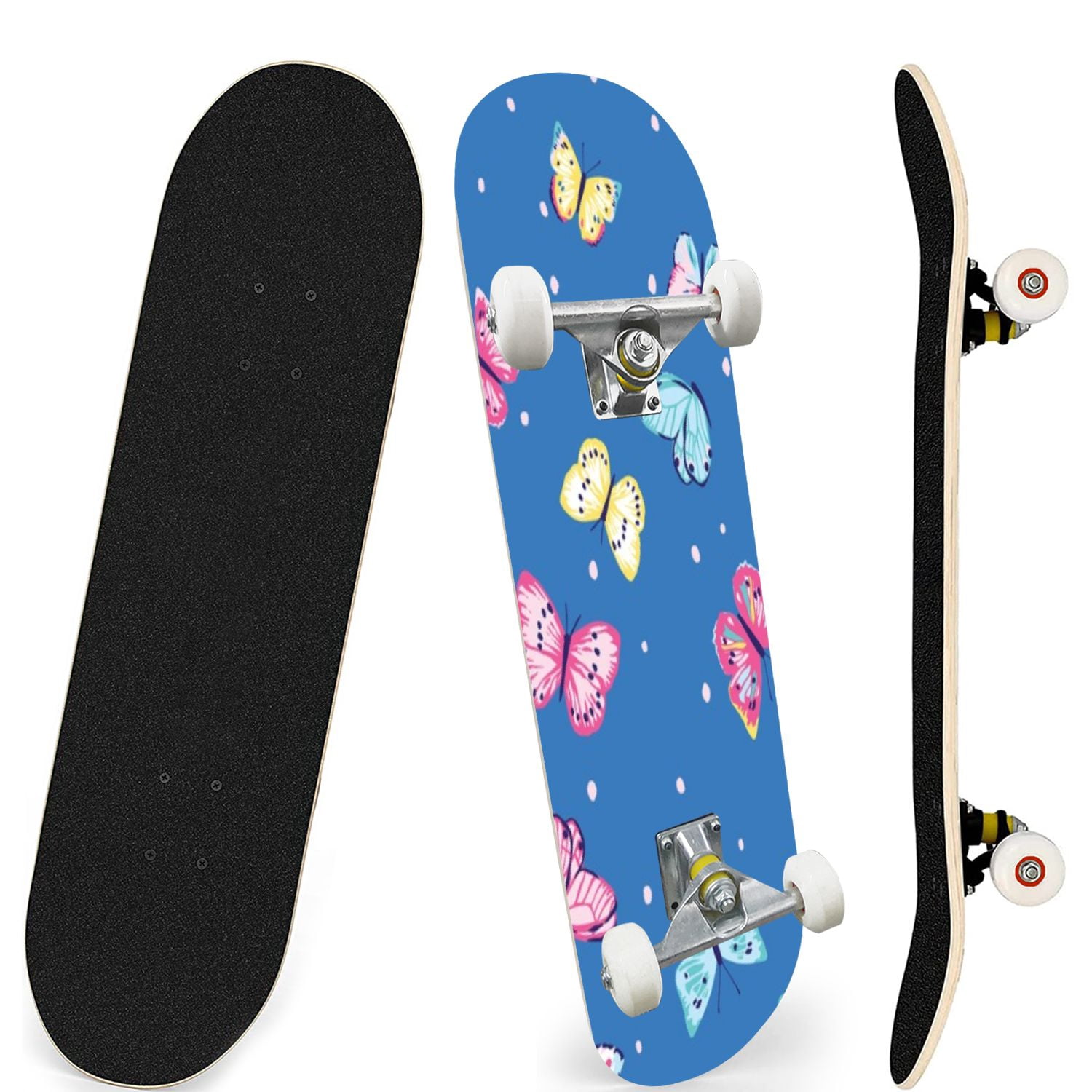 Skateboards for Beginners pattern butterfly graphic print 7 Layer Maple ...