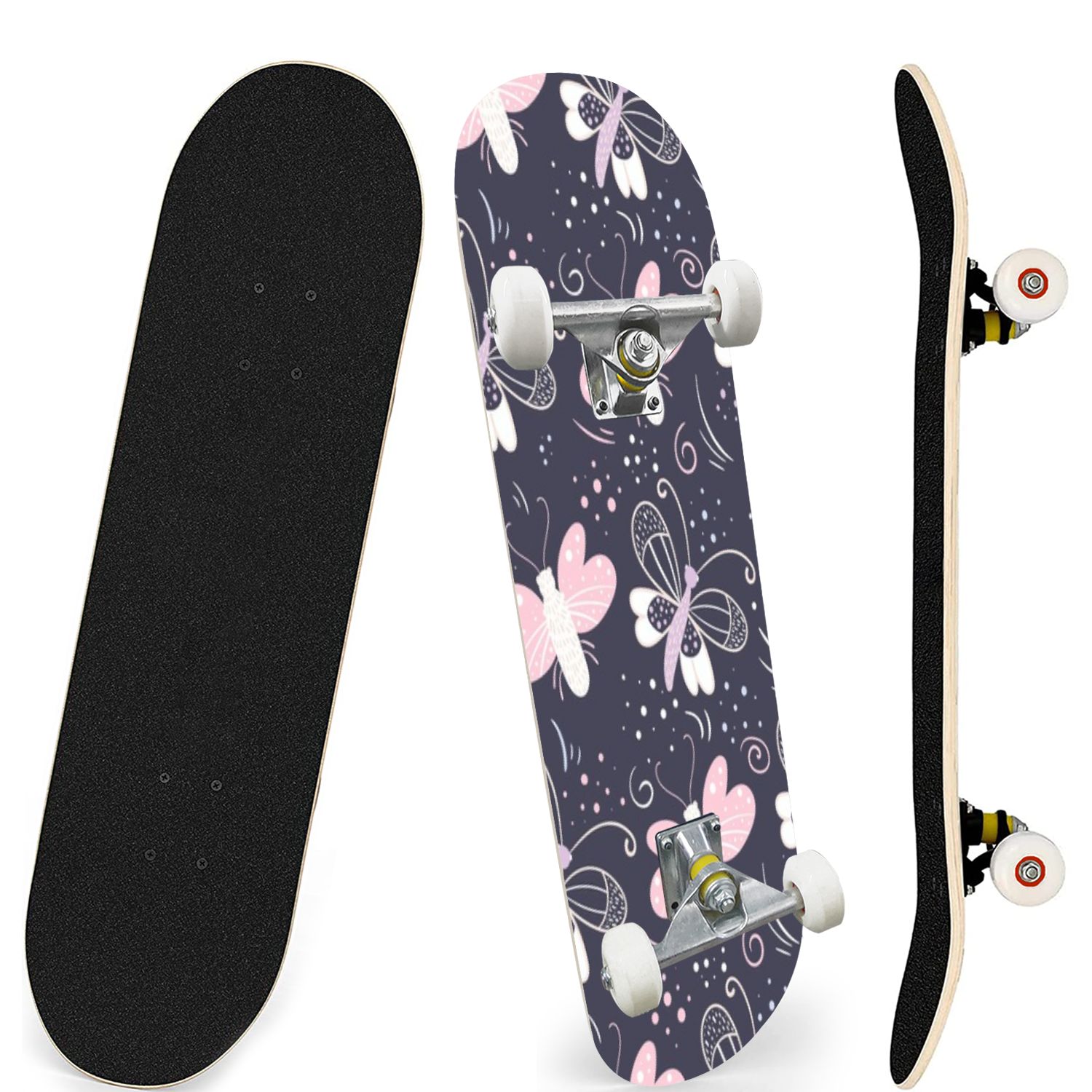 Skateboards for Beginners pattern cute butterflies moths Seamless ...