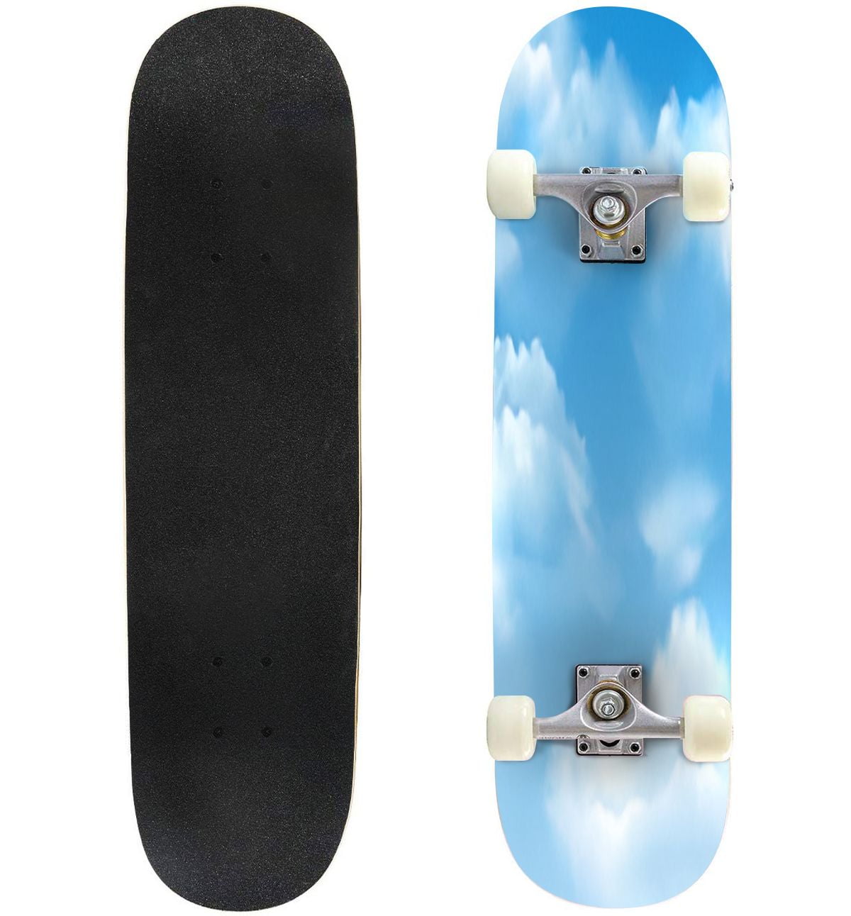 Skateboards for Beginners realistic vibrant blue sky fluffy seamless 31 ...