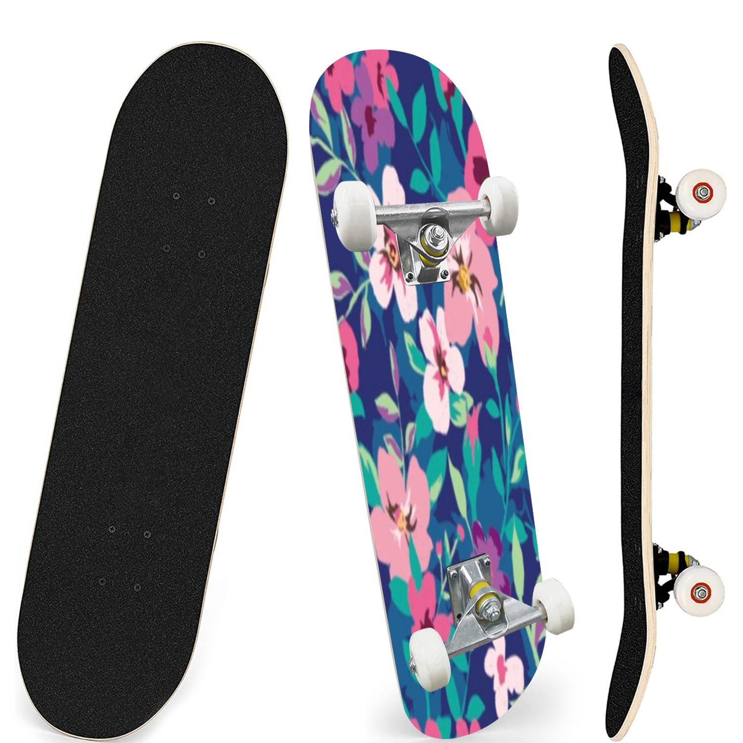 Skateboards for Beginners seamless tropical tiny flower pattern 7 Layer ...