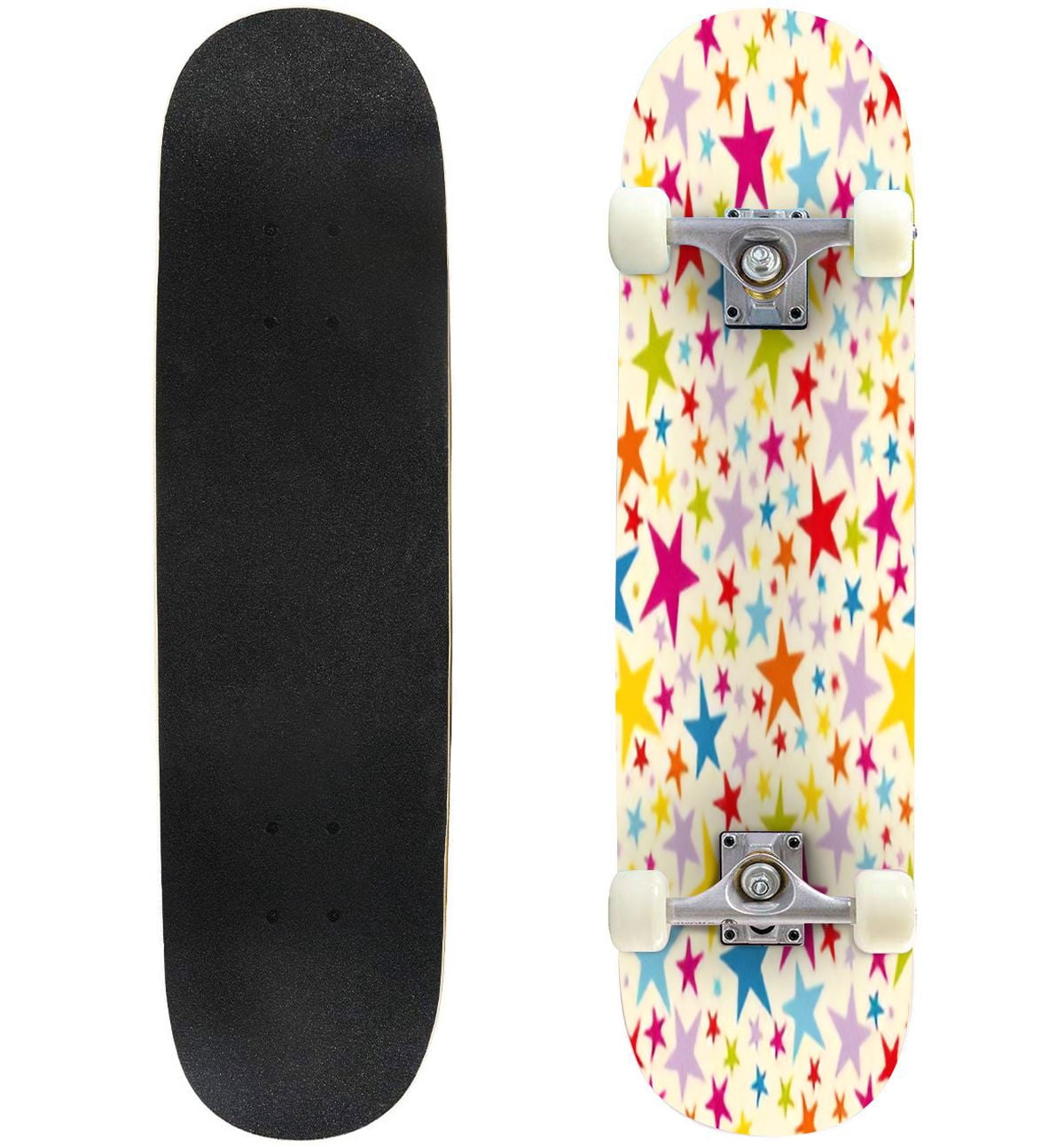 Skateboards for Beginners star background design 31"x8" Maple Double ...