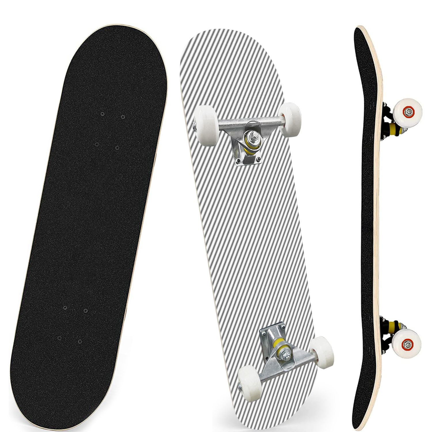 Skateboards for Beginners The straight line is black white 7 Layer ...