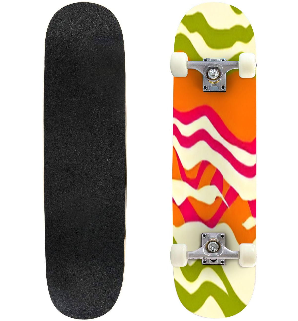 Skateboards for Beginners wave geometric line zebra print abstract ...
