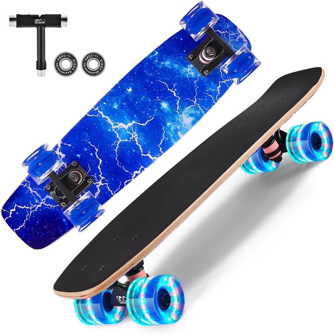 Skateboards with Colorful Flashing Wheels for Beginners,Kids,Teens ...