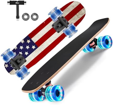 Skateboards with Colorful Flashing Wheels for Beginners,Kids,Teens ...