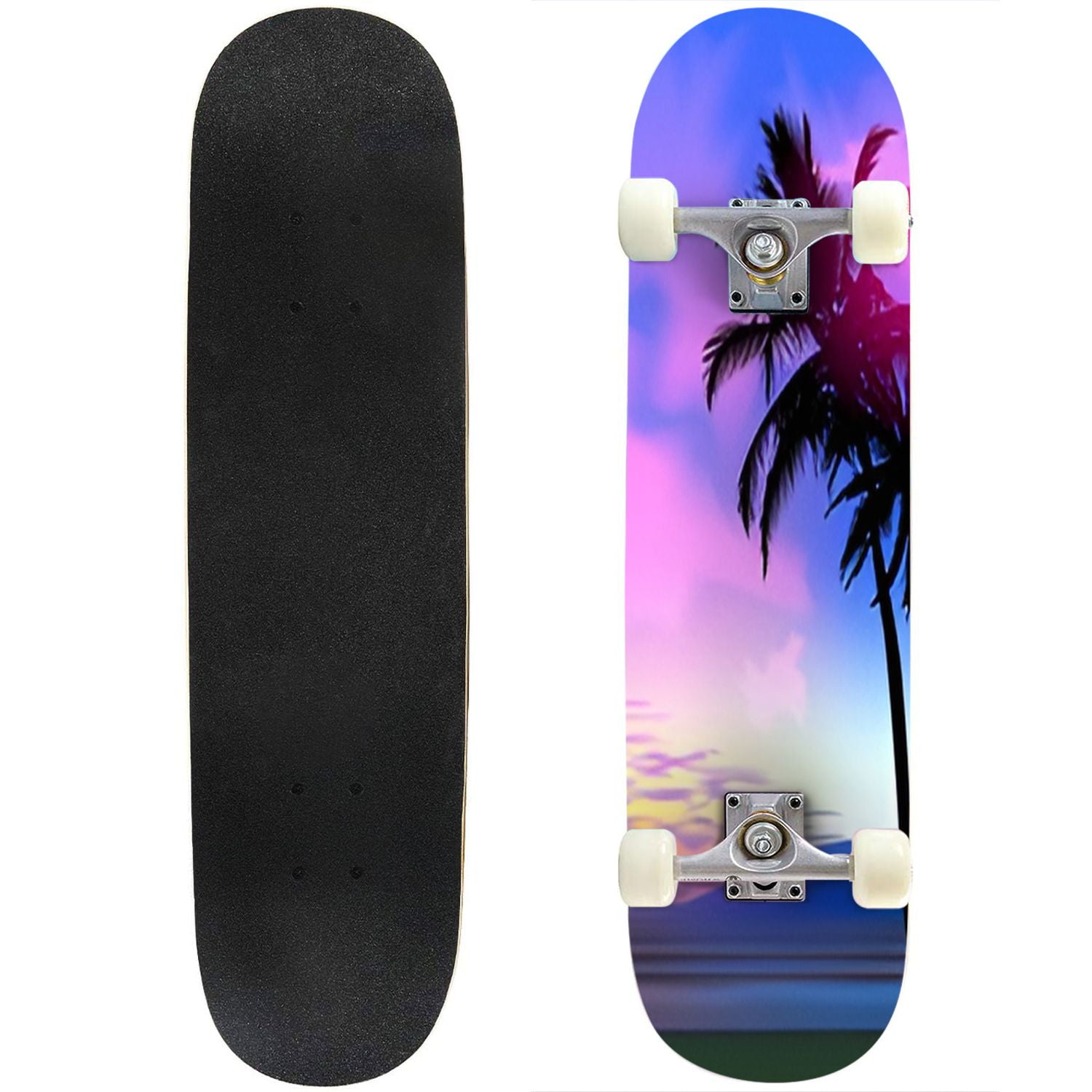 Skateboards Summer tropical beach palms sky sunrise sunset poster flyer ...