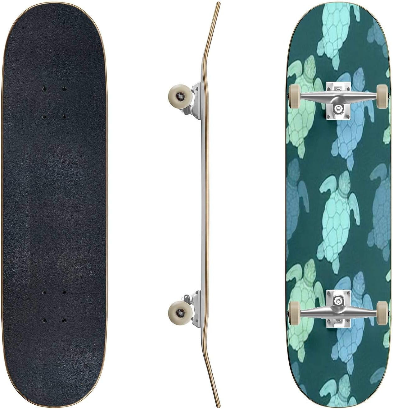 Skateboards Tropical sea Turtle Seamless Pattern Beautiful Blue ...