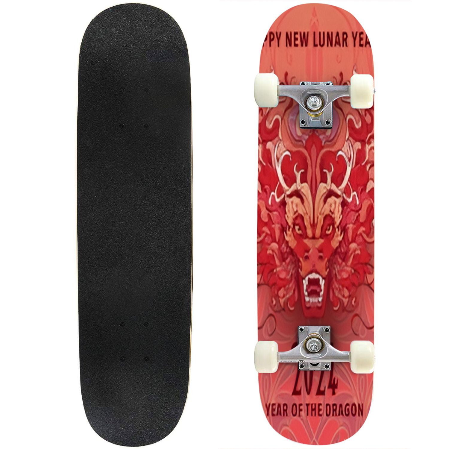 Skateboards The Year Poster Postcard Zodiac symbol New Year 2024 Line ...