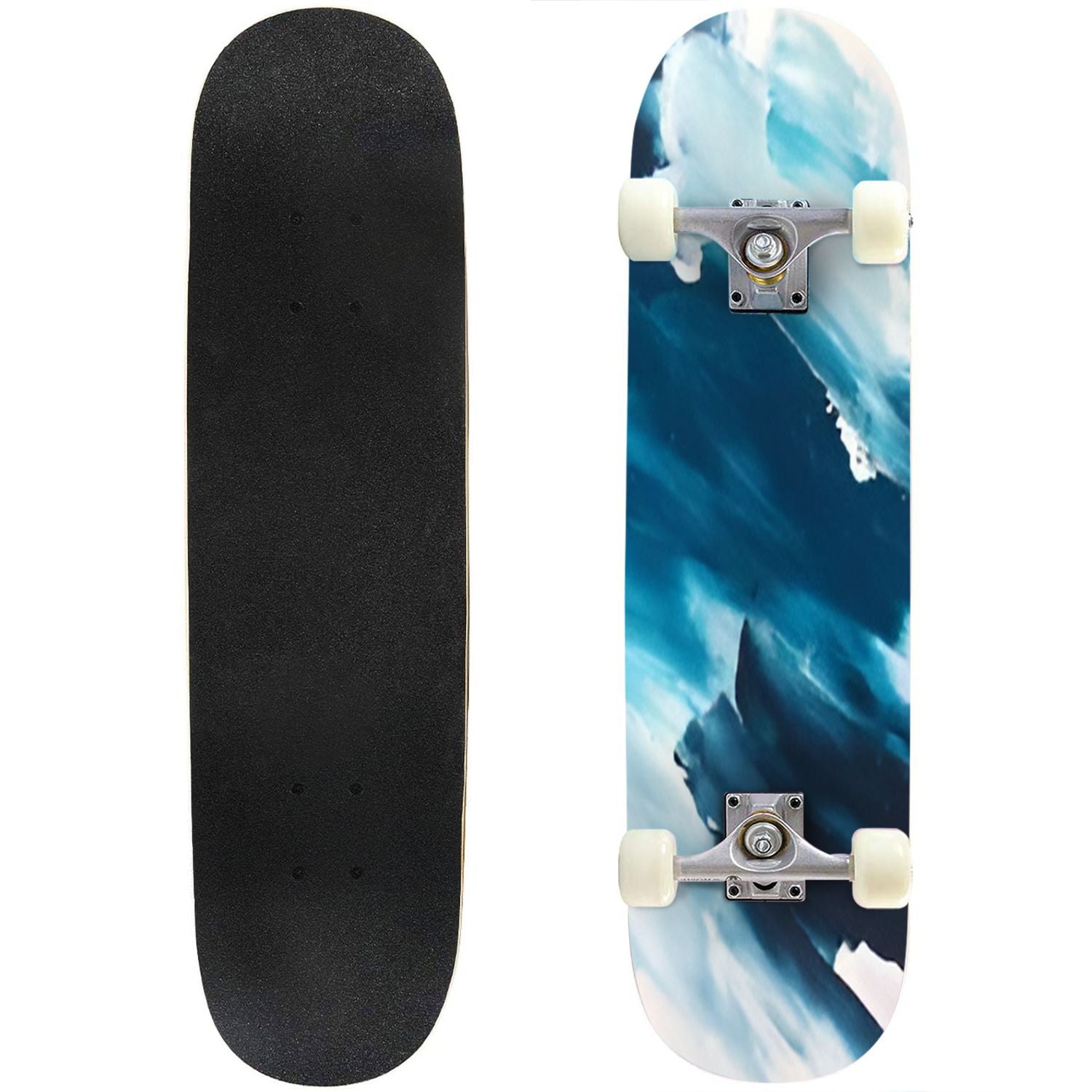 Skateboards blue turquoise white oil abstraction canvas beautiful ...