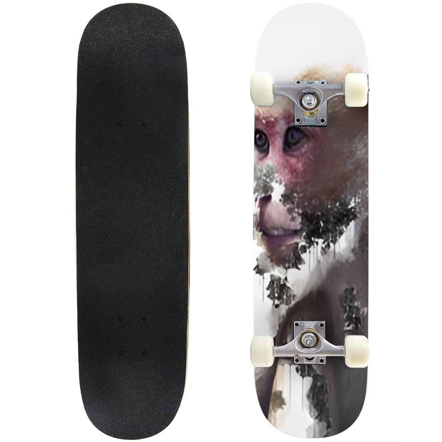 Skateboards watercolor Monkey Beautiful a Monkey Cute Endangered Animal ...