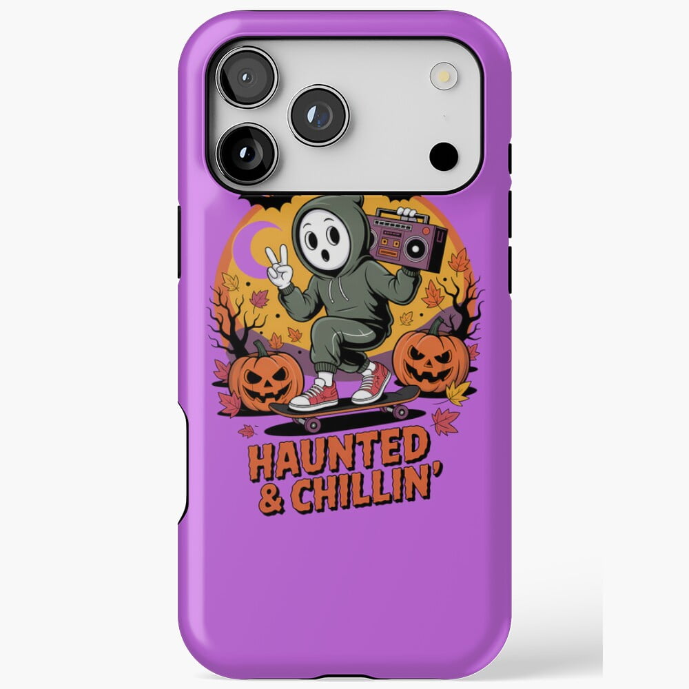 Skater Ghost on Skateboard Funny Creepy Halloween Vibe Phone Case for ...