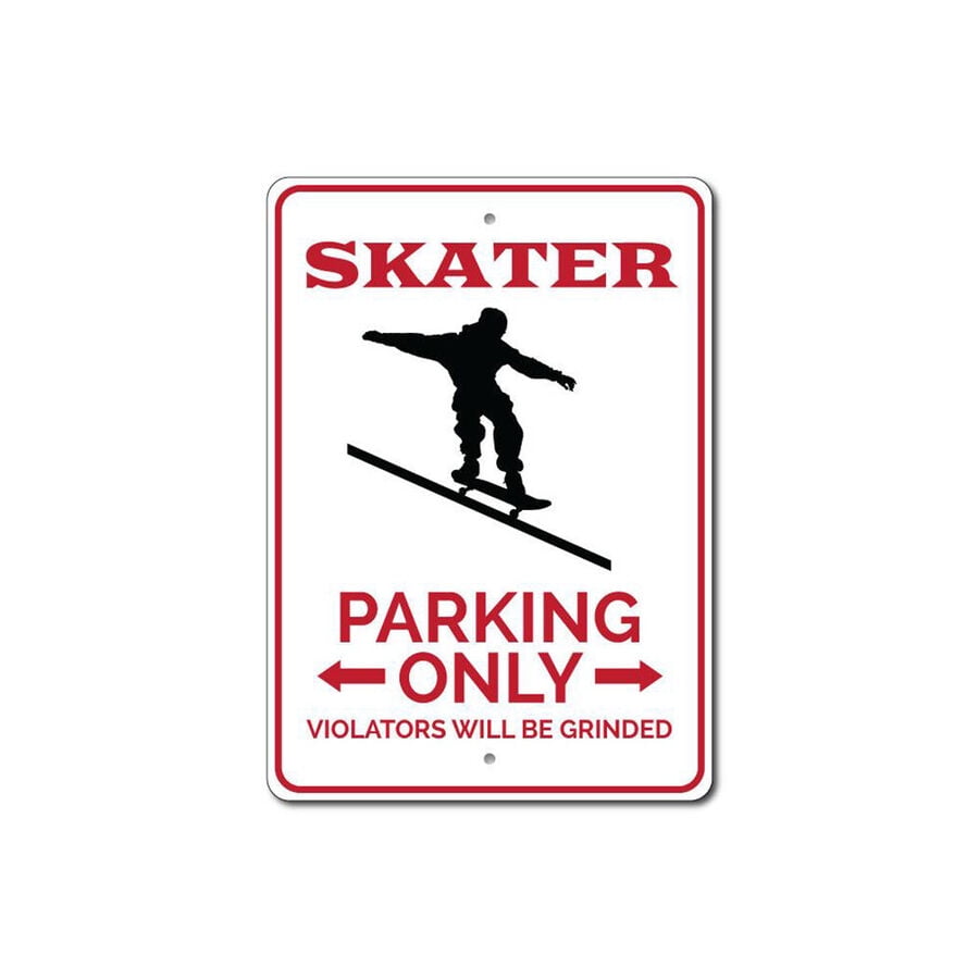 Skater Parking Sign Skater Sign Skater Wall Metal Wall Decor Metal Si ...