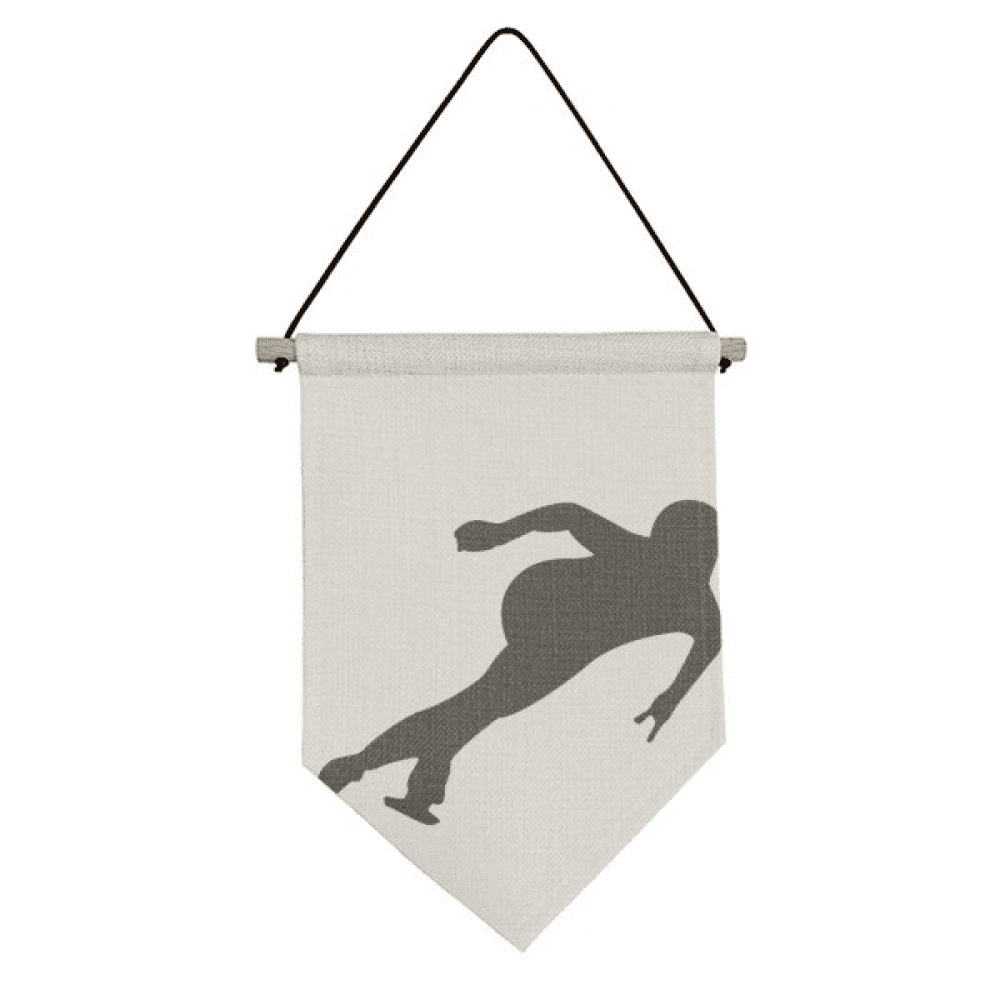Skating Winter Sport Black Outline Canvas Flag Hanging Wall Art Decor ...
